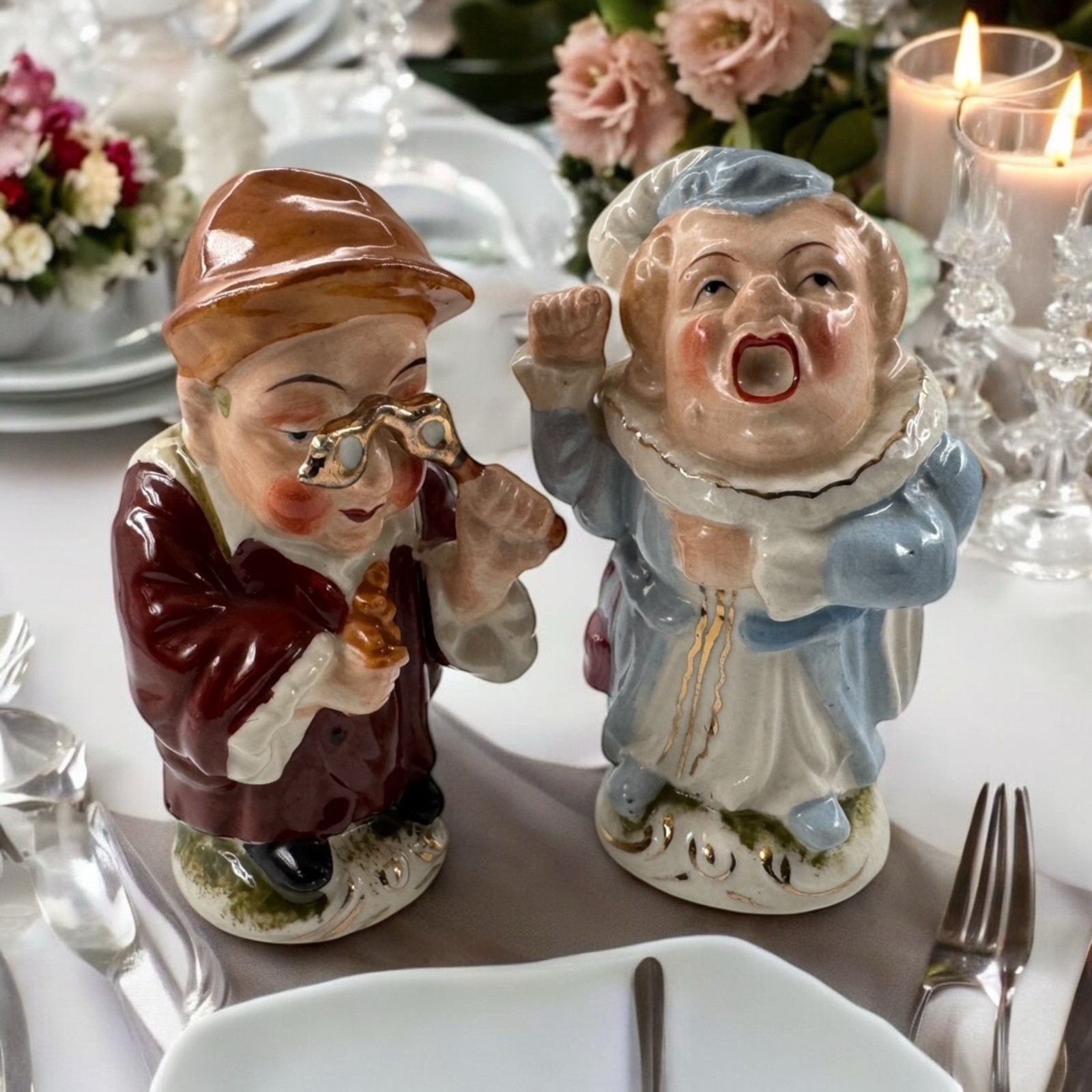 OPERA Fat Lady SINGER & SPECTATOR Vintage SALT PEPPER SHAKERS SET Japan ...
