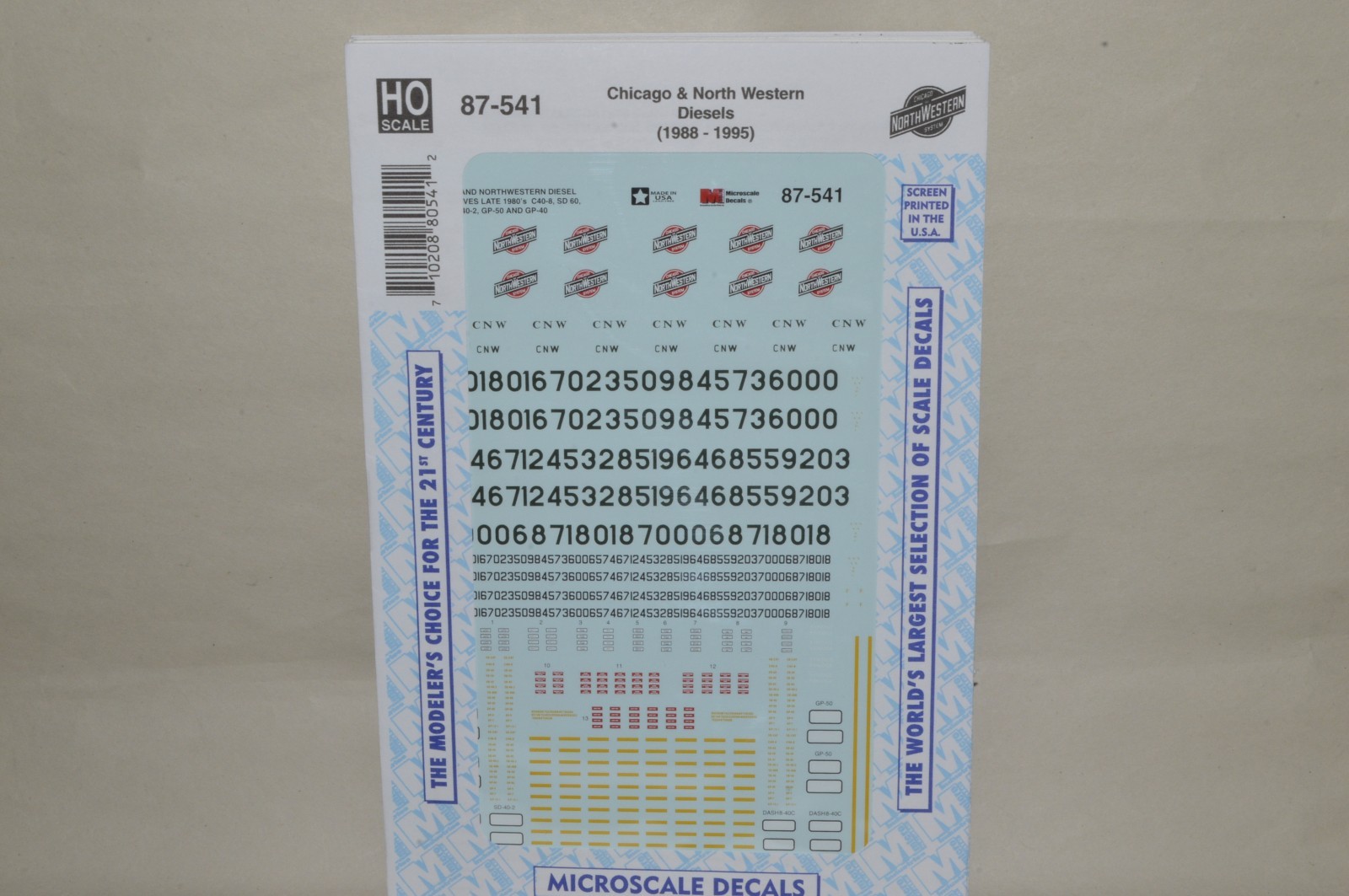 HO scale Microscale decals 87-541 Chicago & North Western Ry diesel ...