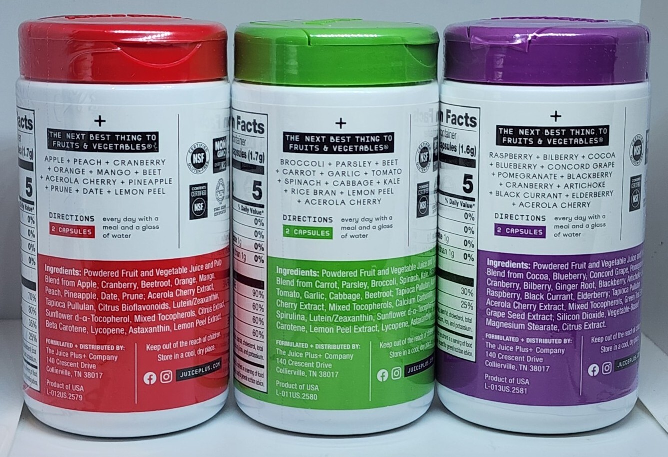 Juice Plus Trio Vegetable Berry & Fruit Blends 360 Capsules 2 Mo Supply ...
