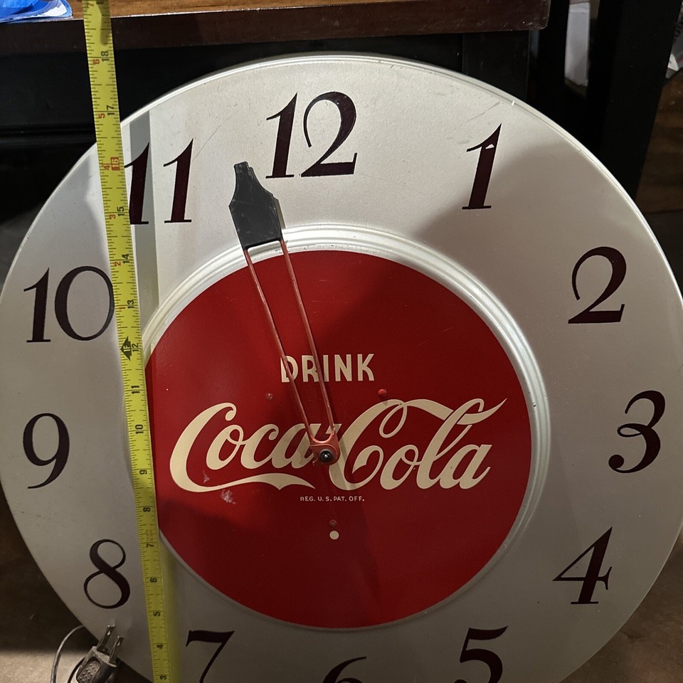 Vintage Coca Cola Silver Clock - round metal 1950's Coke Clock | eBay