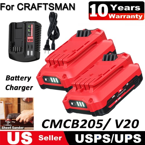 For Craftsman V20 Li-ion Battery CMCB204 CMCB205 CMCB202 20Volt Battery ...
