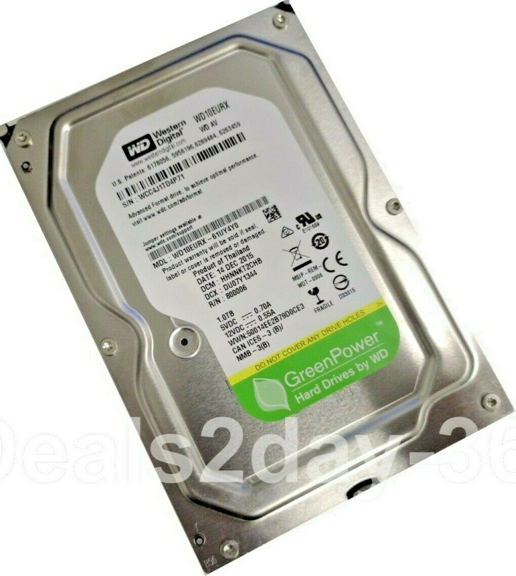 Western Digital WD10EURX 1TB 64MB Cache 3.5" SATA 6.0Gb/s Hard Drive ...
