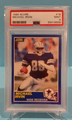 Michael Irvin 1989 Score #18 Football PSA 9 Dallas COWBOYS Mint HOF ...