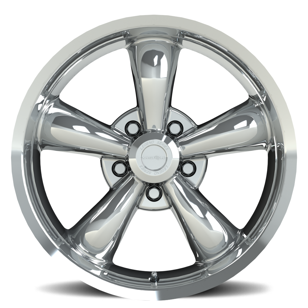 1 New 18X8.5 32 5X115 Vision Legend 5 Chrome Wheels/Rims 18 Inch 75088 ...