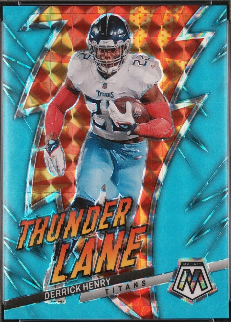 2023 Panini Mosaic - Thunder Lane Derrick Henry #TL-DH Blue Fluorescent ...