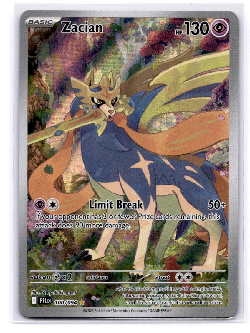 Zacian 2025 Mega Evolution: Phantasmal Flames #100/94 Illustration Rare ...