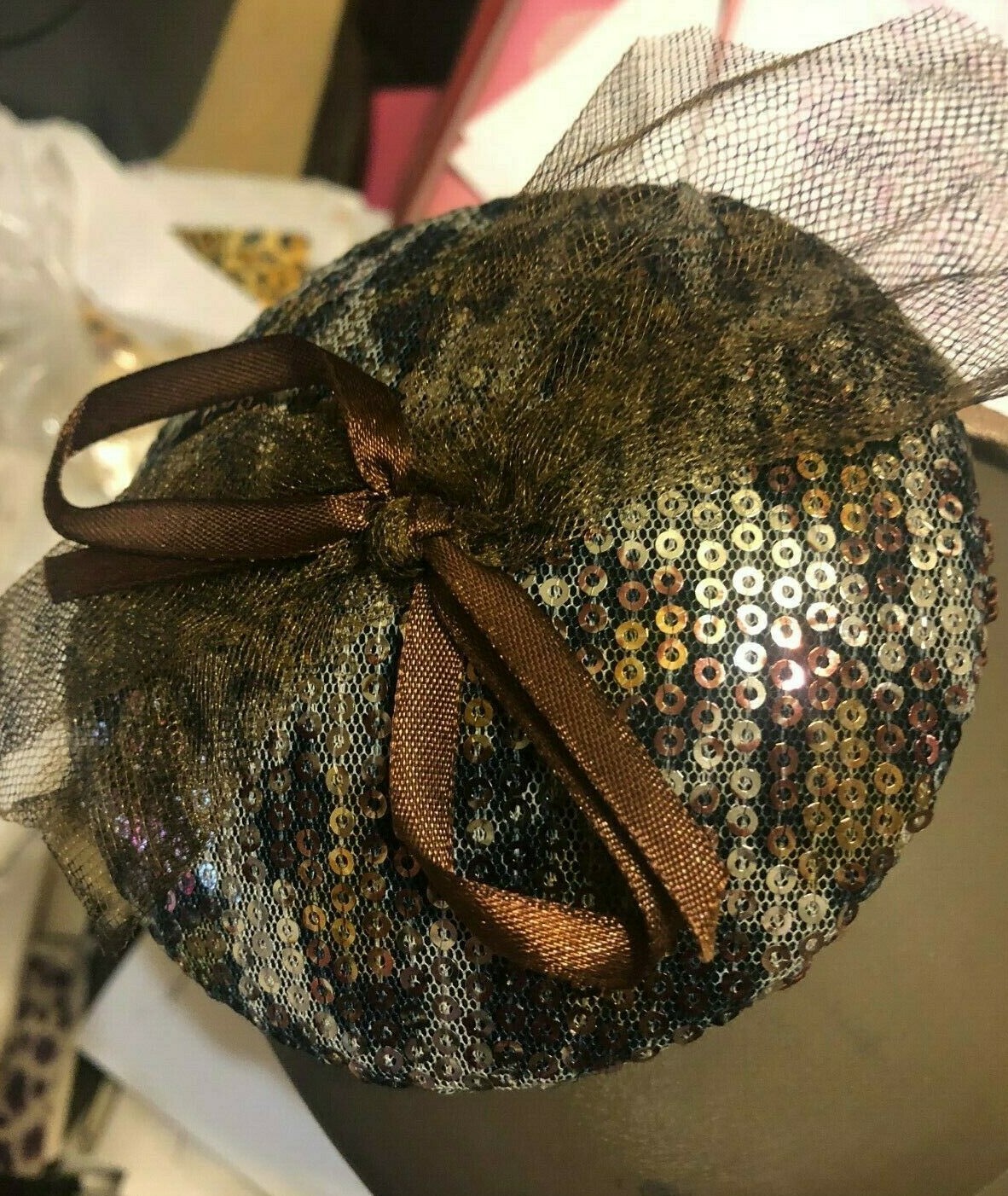 Retro Sequin w/ BOW Fascinator Headband - LEOPARD, BLACK, BRONZE, PINK ...