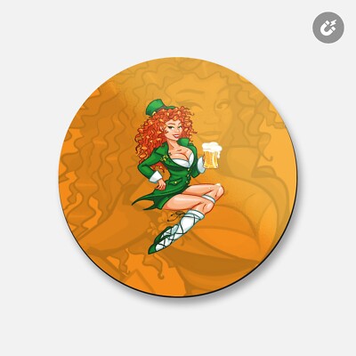Pretty Leprechaun Girl With Beer | 4'' X 4'' Round Decorative Magnet | eBay