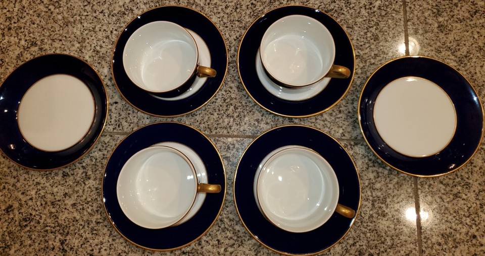 King Frederick SIGMA Cobalt Blue & Gold Coffee Tea Set Porcelain Made ...