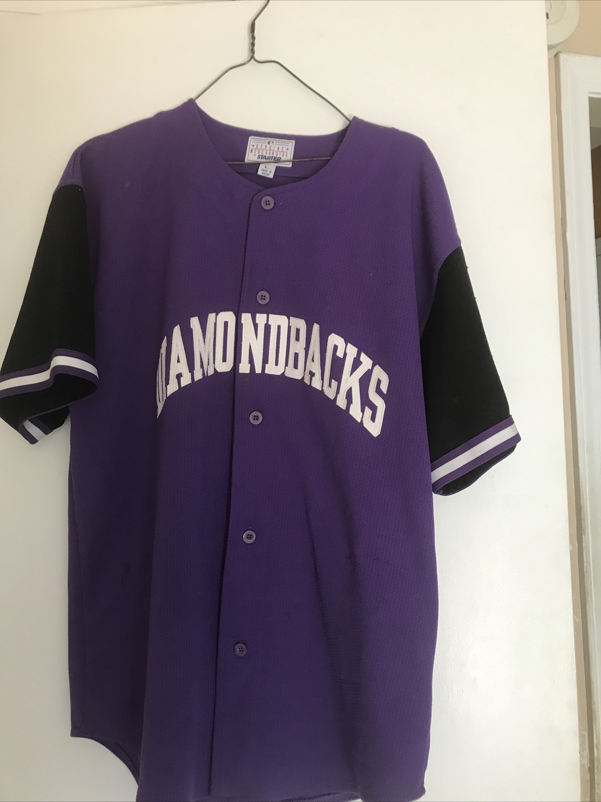 Vintage Starter Arizona Diamondbacks MLB Purple Stitched Jersey Size L ...