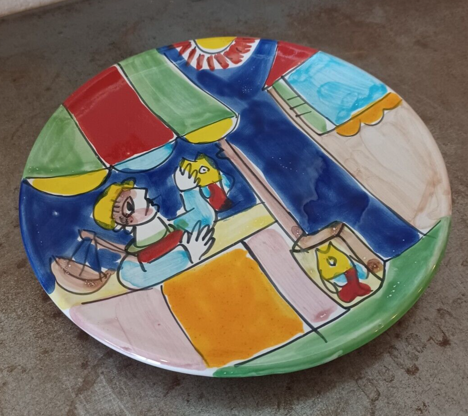 The Cellar Plate Hand Painted & Made In Italy Bright Multicolor Width 7 ...