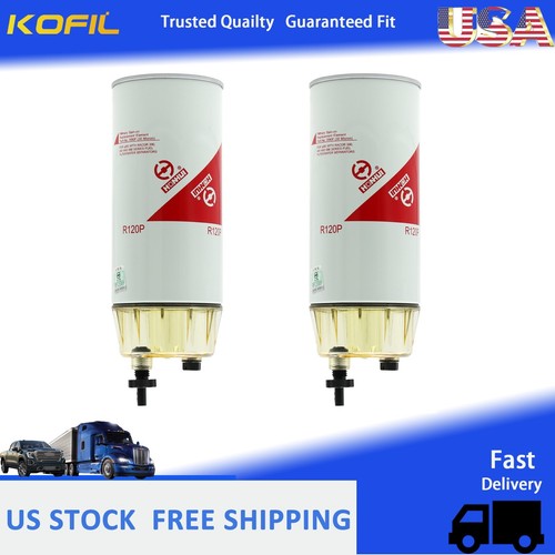 (2PACK)R120P Diesel Fuel Filter Water Seperator Spin-On 10 Micron | eBay