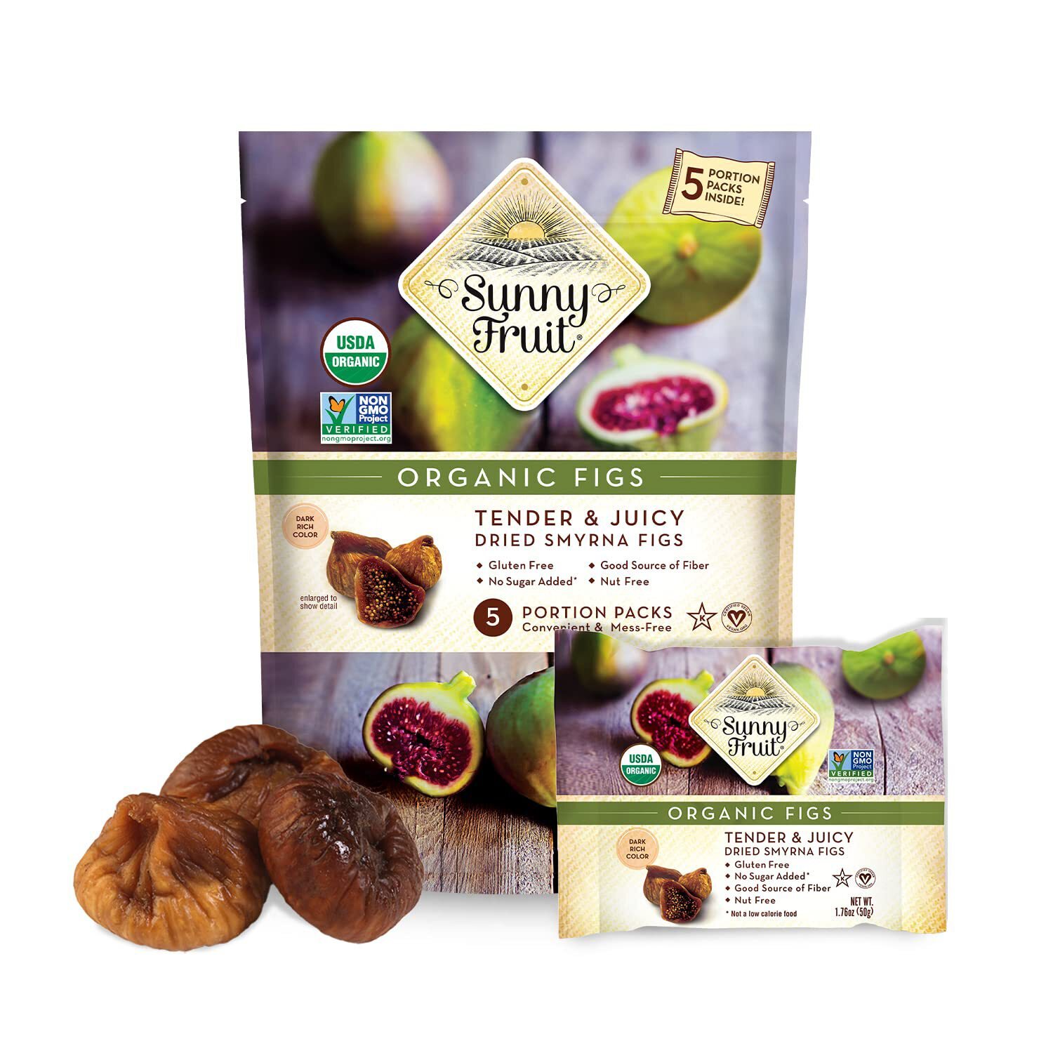 Sunny Fruit Soft Organic Turkish Dried Figs - 1 Bag (5 Individual ...