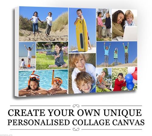 Your Photo/Picture PERSONALISED COLLAGE CANVAS A4 A3 A2 A1 A0 320gsm ...