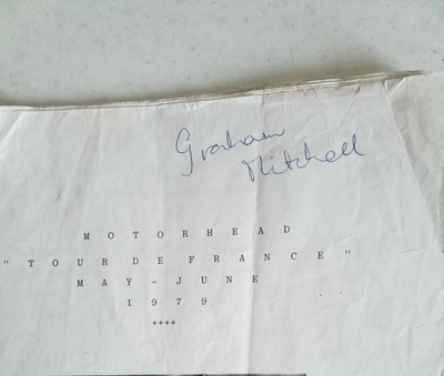 Motorhead- Phil Taylor Collection, First Euro Itinerary + Letter of ...