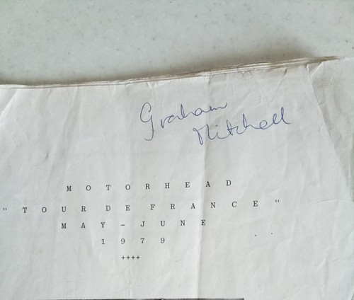 Motorhead- Phil Taylor Collection, First Euro Itinerary + Letter of ...