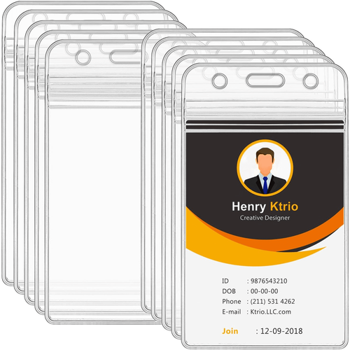 10 Pack Clear ID Badge Holders , Fits RFID & Credit Cards (2.5x3.4") | eBay
