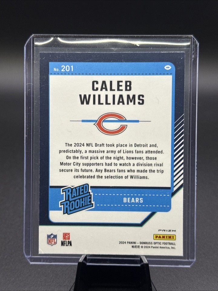 2024 Donruss Optic #201 Caleb Williams Bears Rated Rookie card RC green ...