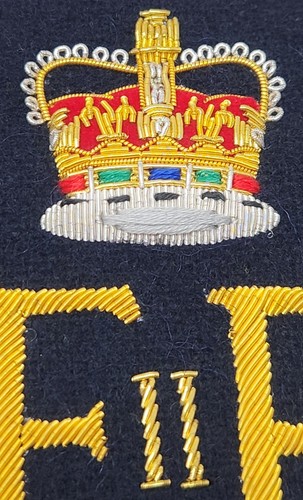 Her Majesty The Queen’s Cypher EIIR Gold Crown Hand Made Embroidered ...