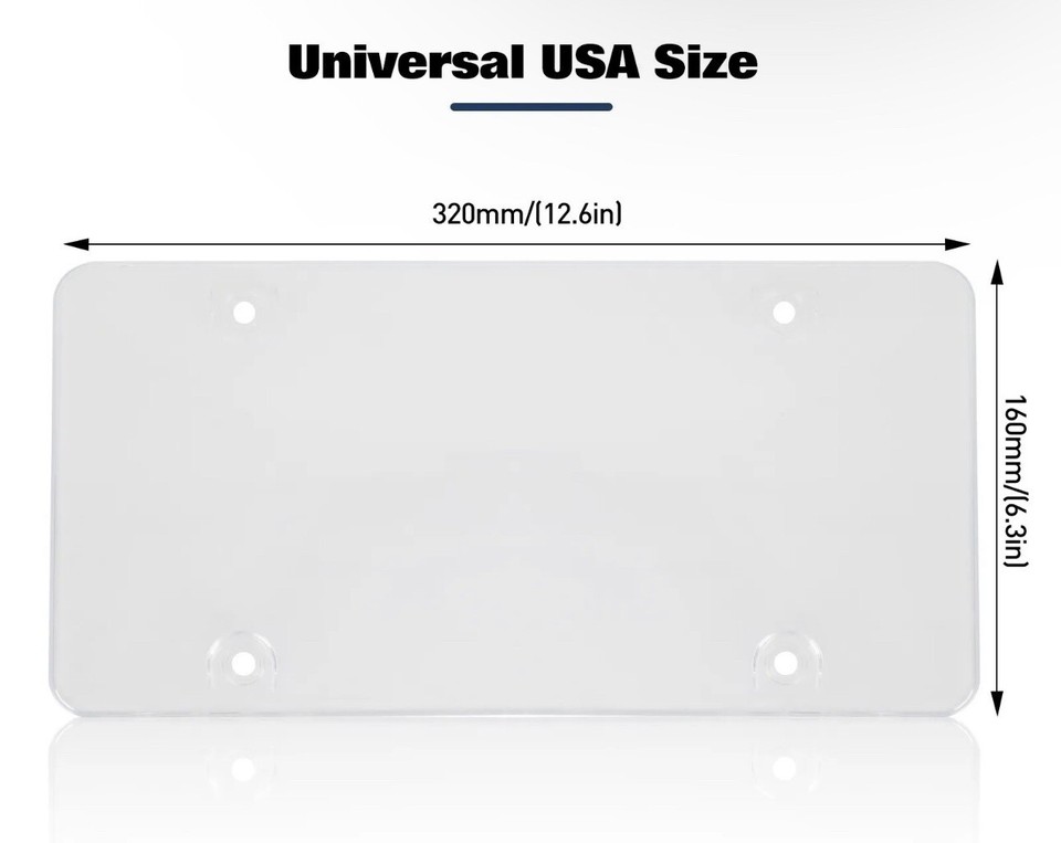 License Plates Shields 2 Pack Frame Covers Clear Bubble Protector For ...