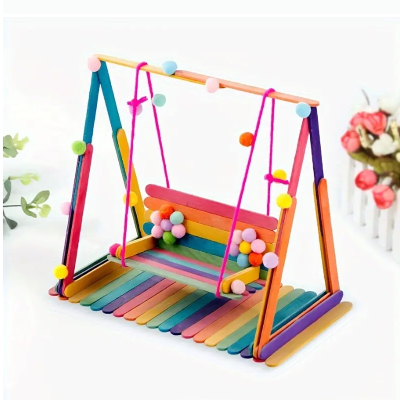 2500pcs Coloured Wooden Craft Sticks Art Paddle Pop Sticks 115x10mm ...