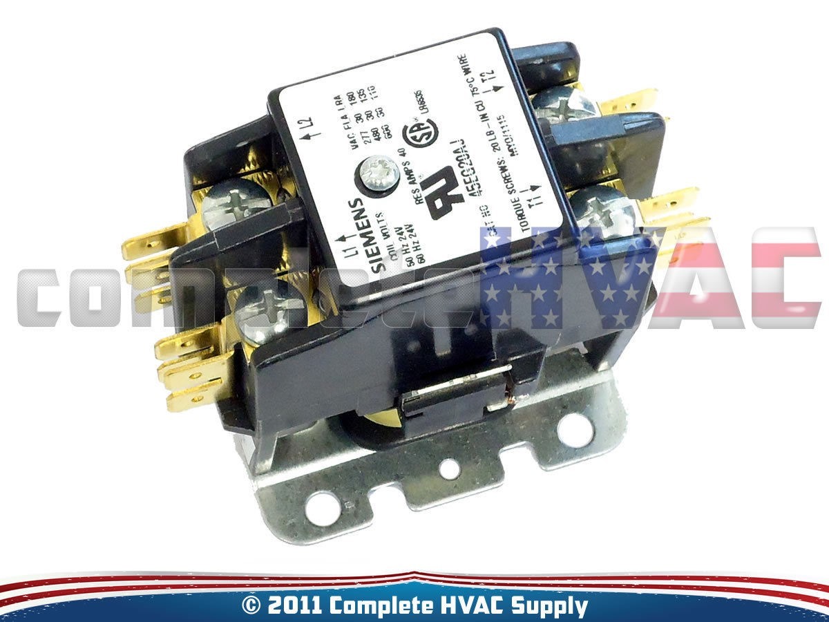 Trane American Standard 24 Volt Contactor 2 Pole 30 FLA D70637.017 ...