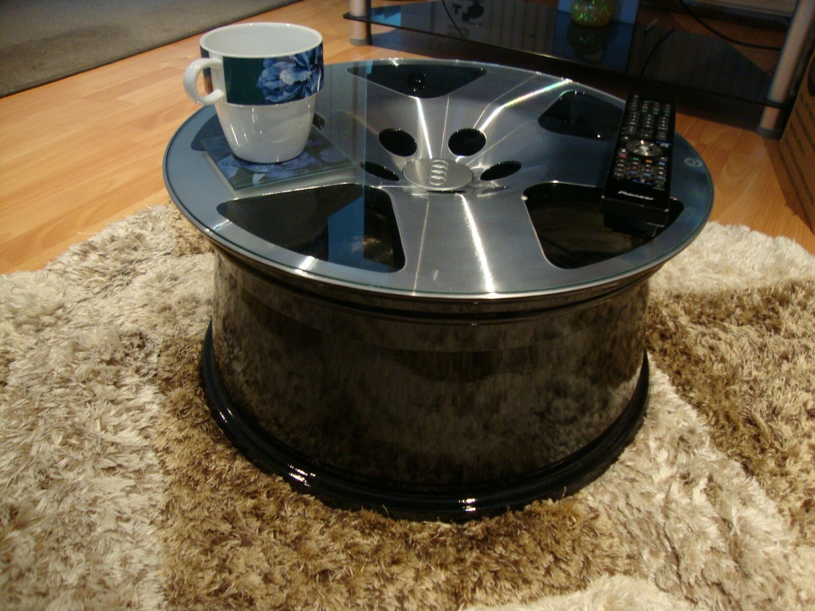 17" Audi TT V8 Alloy wheel coffee table manshed mancave camping beach ...