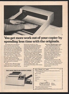 Savin 780 Plain Paper Copier 1977 Print Ad Business Vintage | eBay
