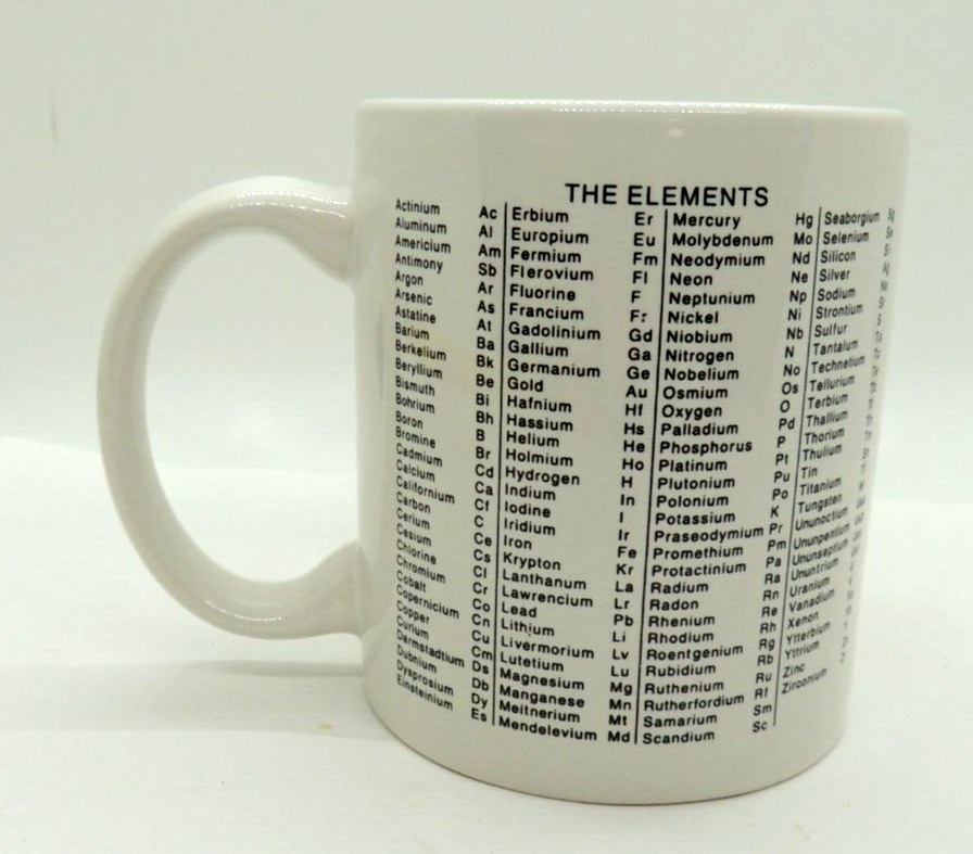 Periodic Table Of The Elements Coffee Tea Mug Cup Chemistry Science ...