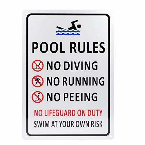 No Running Pool Sign