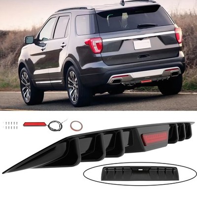 For Ford Explorer ST Glossy Rear Bumper Diffuser Spoiler Lip w/ LED ...