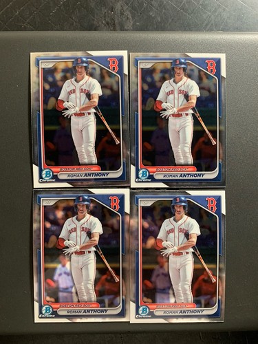 Lot (4) ROMAN ANTHONY ROOKIE • 2024 Bowman Chrome BOSTON RED SOX RC!!! | eBay