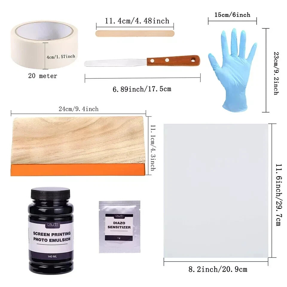 46 Pieces Screen Printing Kit with - 4 Color Screen Printing Ink - 2 ...