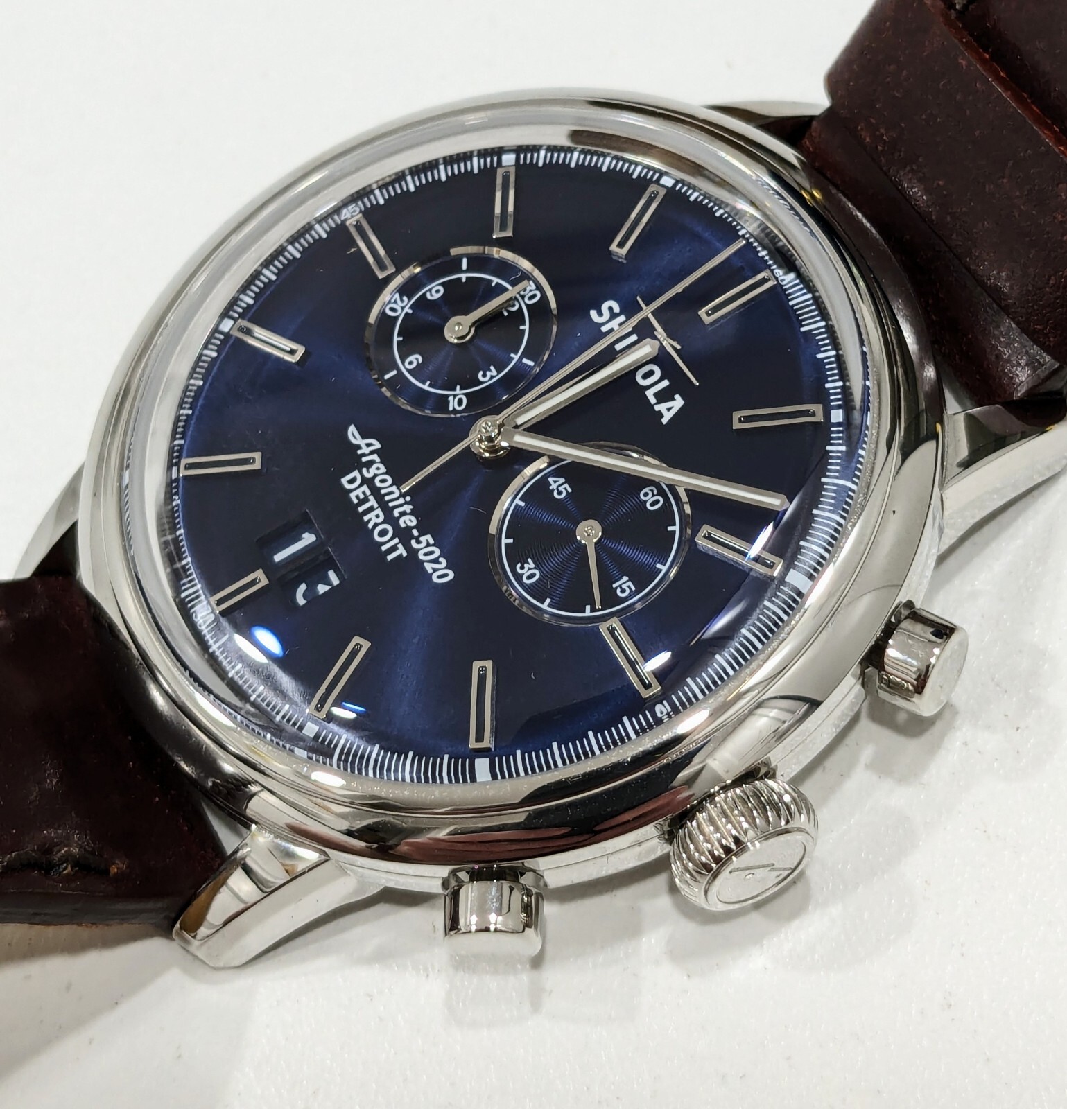 Shinola Bedrock Chrono PROOF Watch 42mm Mens Watch Blue Dial | eBay