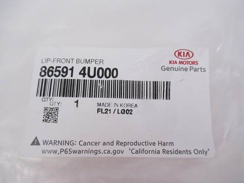 Genuine OEM Kia 86591 4U000 Front Lower Bumper Lip Valance Panel 2011 ...