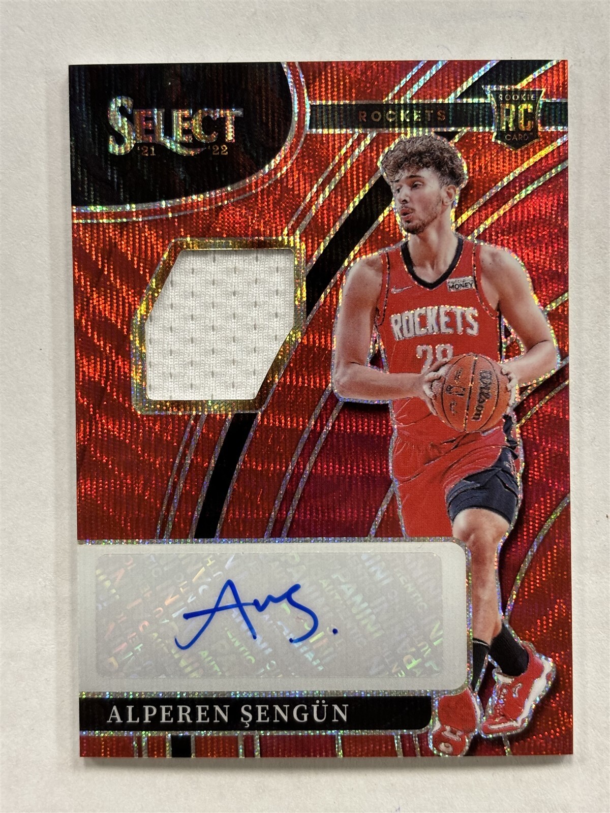 2021-22 SELECT ALPEREN SENGUN RC ROOKIE AUTOGRAPH JERSEY RED WAVE ...