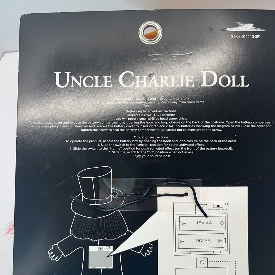 Uncle Charlie Scary Clown Doll Halloween Spirit Talking Sound Activated ...