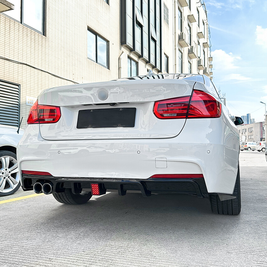Dual Muffler For BMW F30 M-Sport 2013-2019 Rear Bumper Diffuser Lip W ...