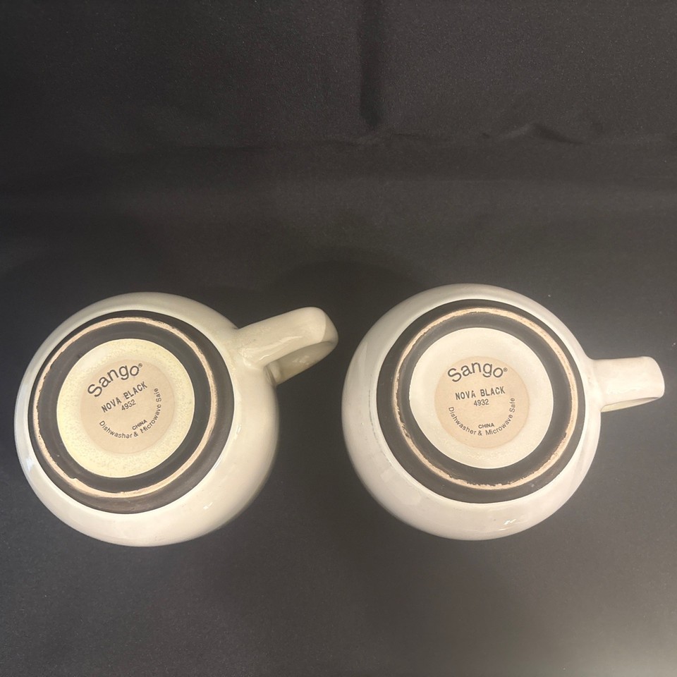 Set of 2 SANGO Nova Black 4932 Mugs Jumbo Grand Soup Coffee Chili 24 oz ...