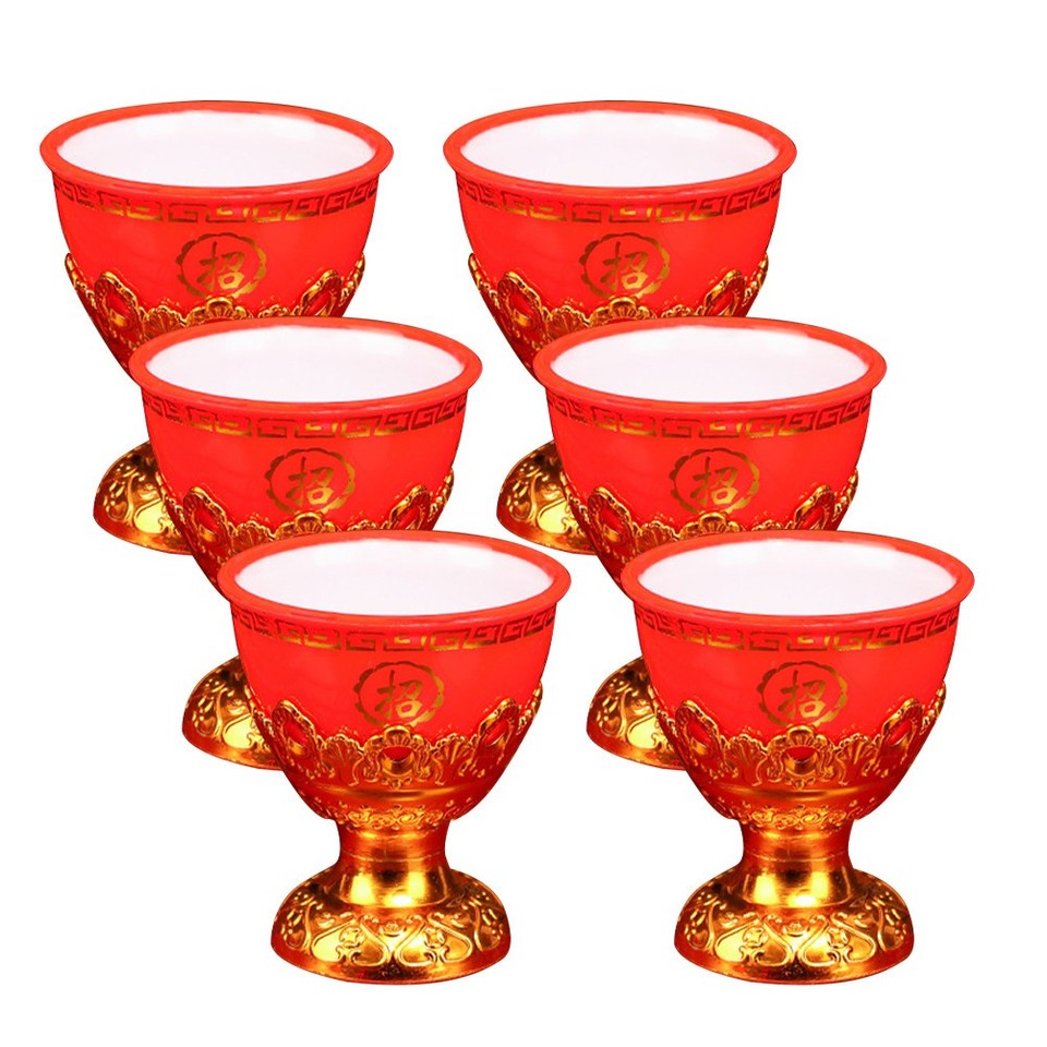 6 Pcs Blessing Ceremony Drinking Cup Ceremonial Worship Cups Chinese ...