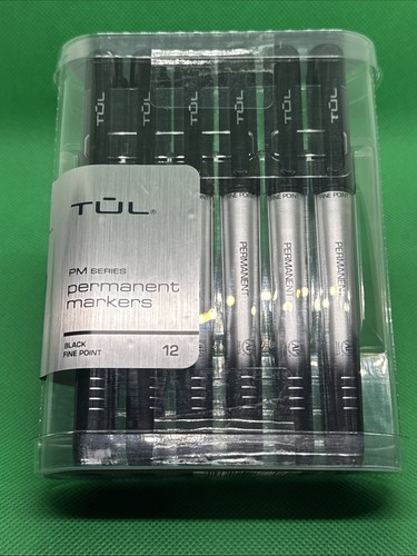 TUL PERMANENT MARKERS Black Fine Point 12-ct | eBay