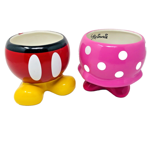 Disney DIG Mickey Mouse & Minnie Mouse PLANTERS Garden Party Ceramic ...