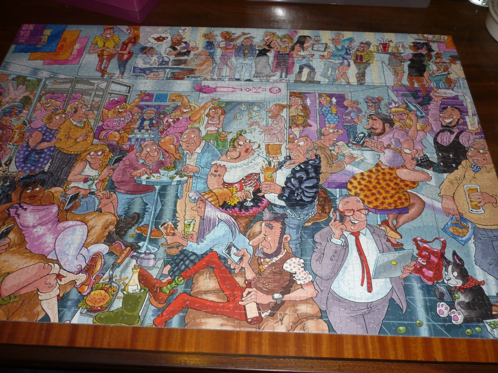 JUMBO WASGIJ DESTINY PUZZLE NO 19 THE PUZZLERS ARMS! 1000 PIECES ...
