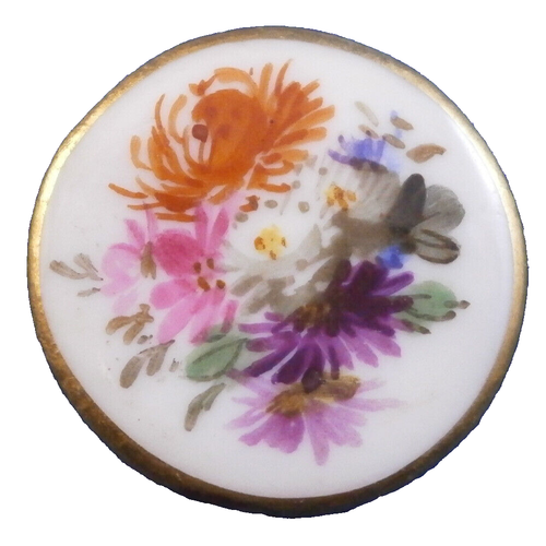 Antique 19thC Meissen Porcelain Floral Button Porzellan Knopf German ...