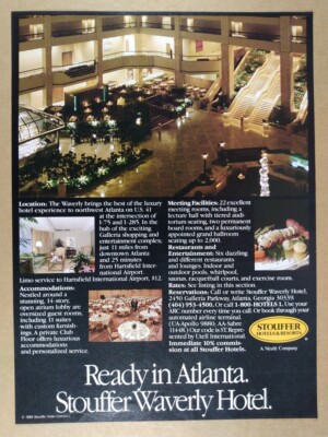 1989 Stouffer Waverly Hotel Atlanta GA vintage print Ad | eBay
