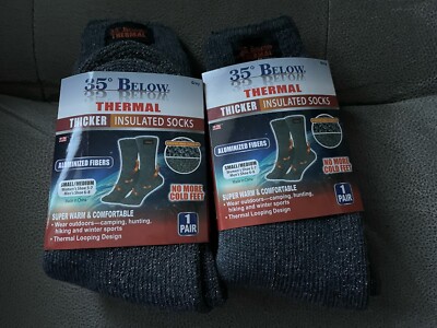35° Below Thermal Socks Aluminized Thicker Insulated Grey Small/Medium ...
