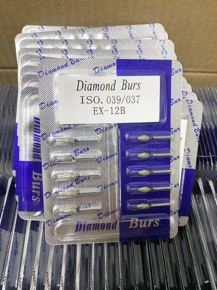100 PCS EX-12B High Quality Black Super Coarse Barrel Shape Dental ...