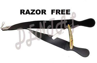 LEATHER STROP STRAP BELT FOR STRAIGHT RAZOR SHARPENING+ RAZOR FREE | eBay