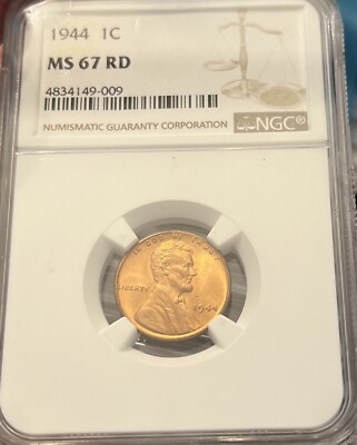 1944 Lincoln Wheat Penny NGC MS67 RD | eBay