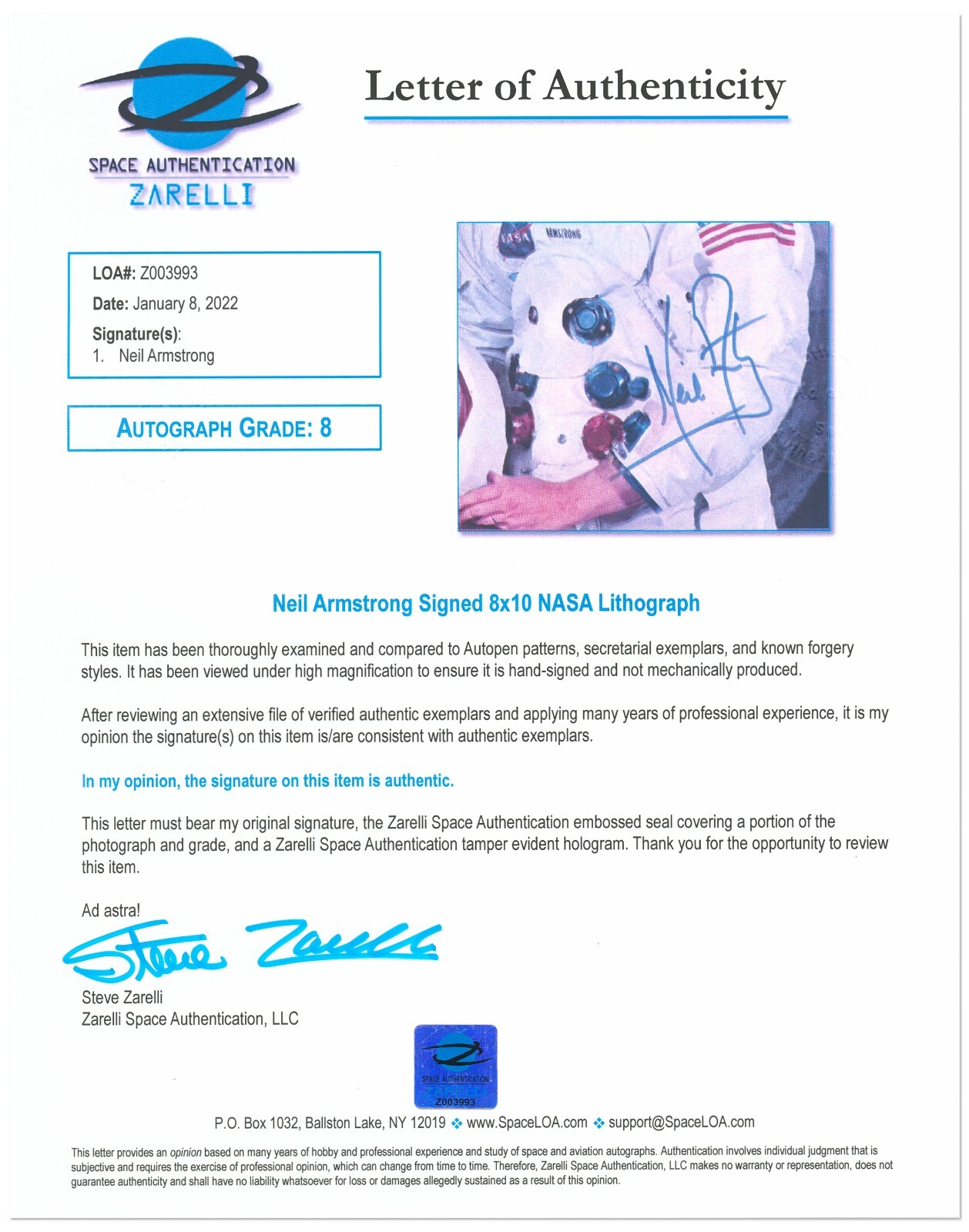 Neil Armstrong Original Signature